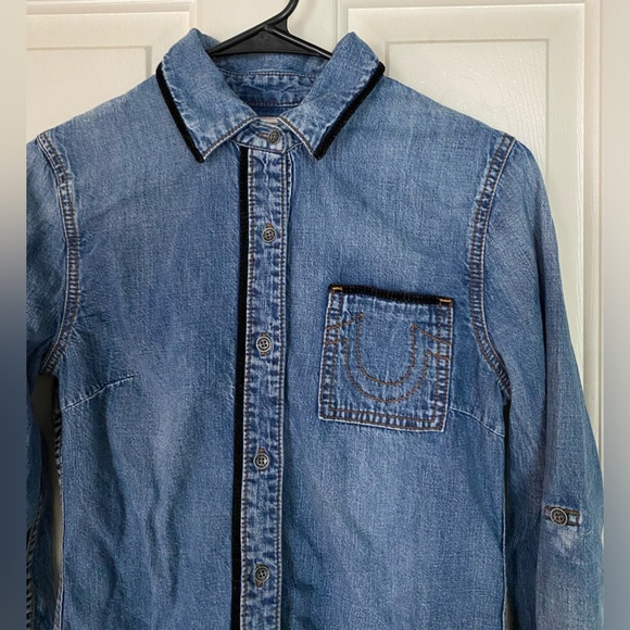 True Religion | Tops | Rare And Based True Religion Womens Denim Button ...